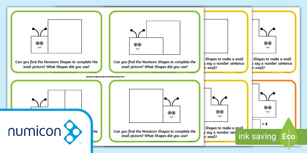 👉 Numicon Shape Snails Number Bonds of 5 Activity